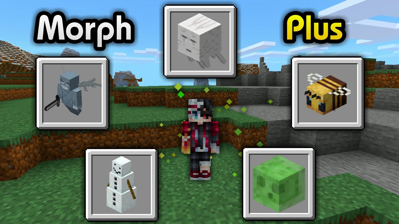 تحميل مود التحول Morph Plus الإصدار الجديد | Download Morph Plus V3 Addon for Minecraft Pe - YouTube