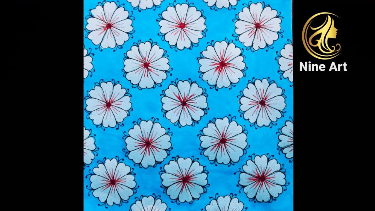 How to watercolor painting with Drawing a widespread floral pattern ...