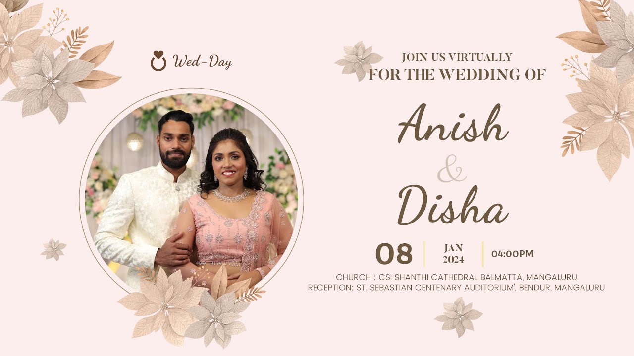 ANISH AARON & DISHA MAGDALINE || WEDDING LIVE STREAMING || 08 JAN 2024 ...