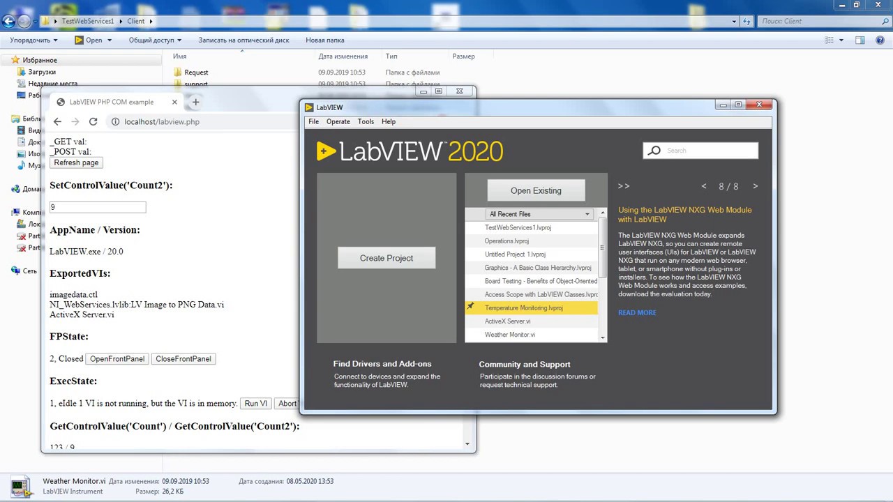 LabVIEW Web control: NGINX + PHP + LabVIEW - YouTube