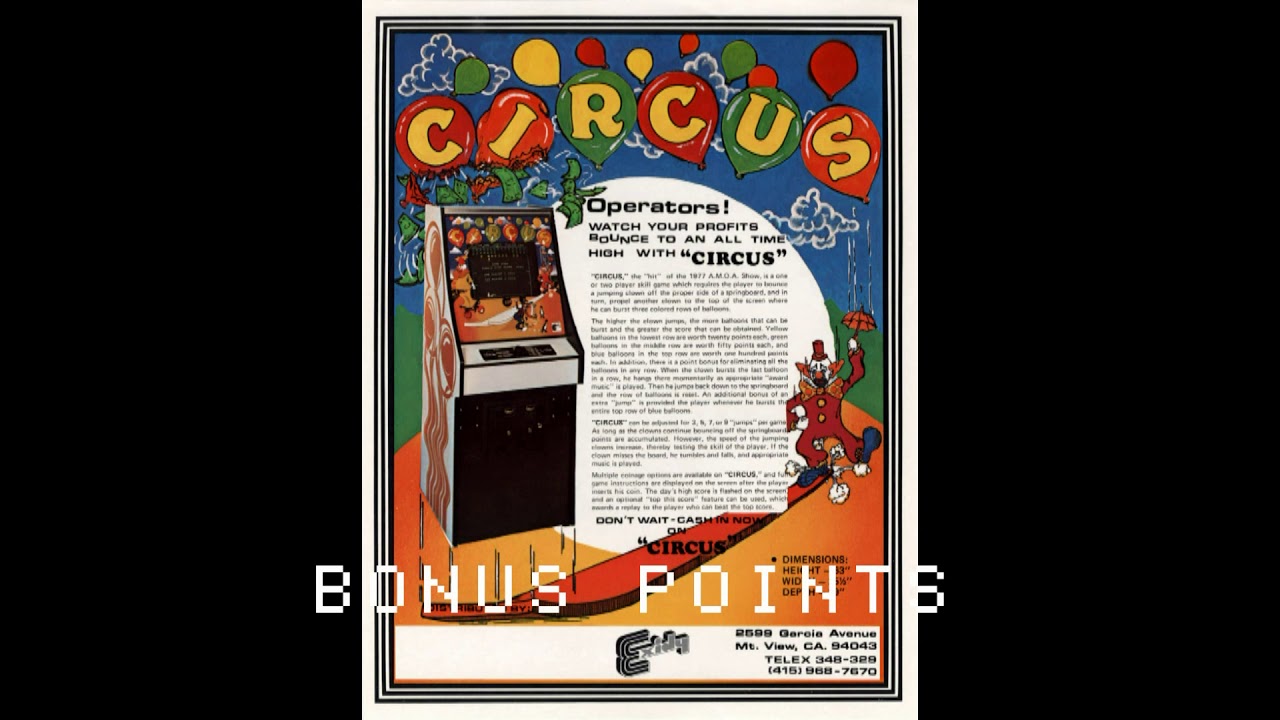 Circus (Exidy/1977) Soundtrack - YouTube