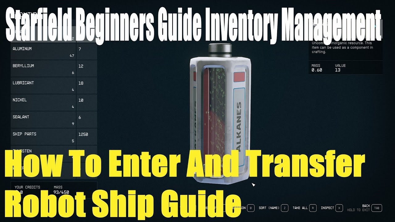 Starfield Beginners Guide, Inventory Management, How To Enter And ...