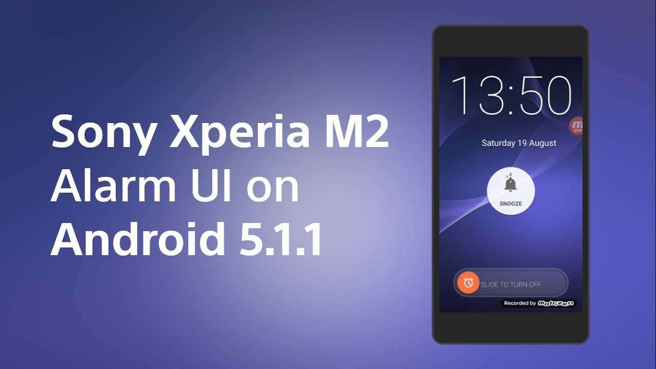 Sony Xperia M2 Android 5.1.1 Alarm UI - YouTube