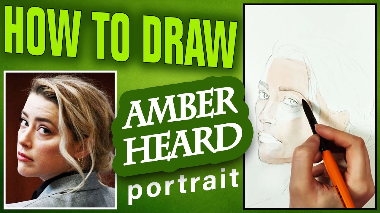 drawing Amber Heard - watercolor painting Timelapse of Amber Heard ...