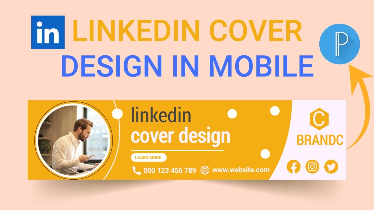 LinkedIn cover design on mobile pixellab tutorial - YouTube