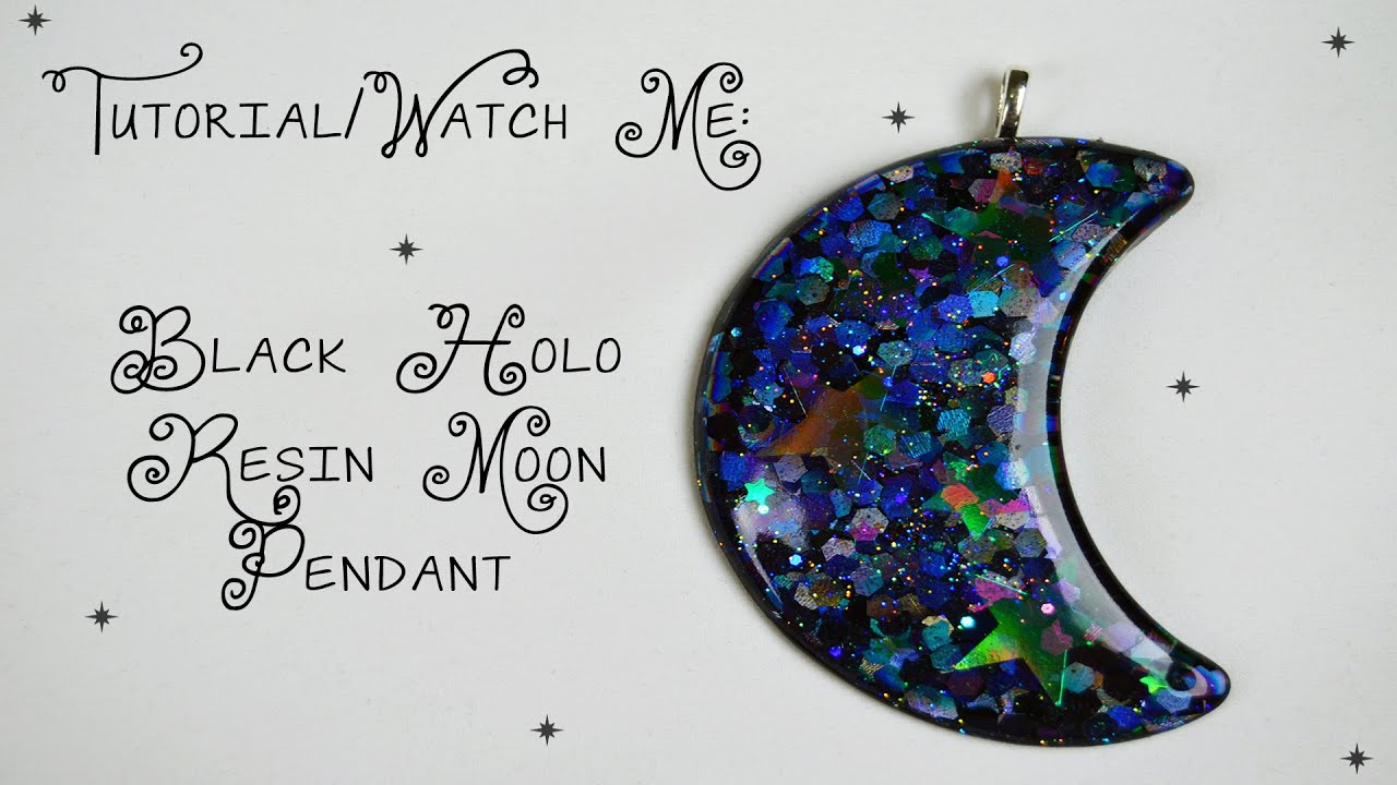 Requested Tutorial - Black Holo Crescent Moon Pendant - YouTube