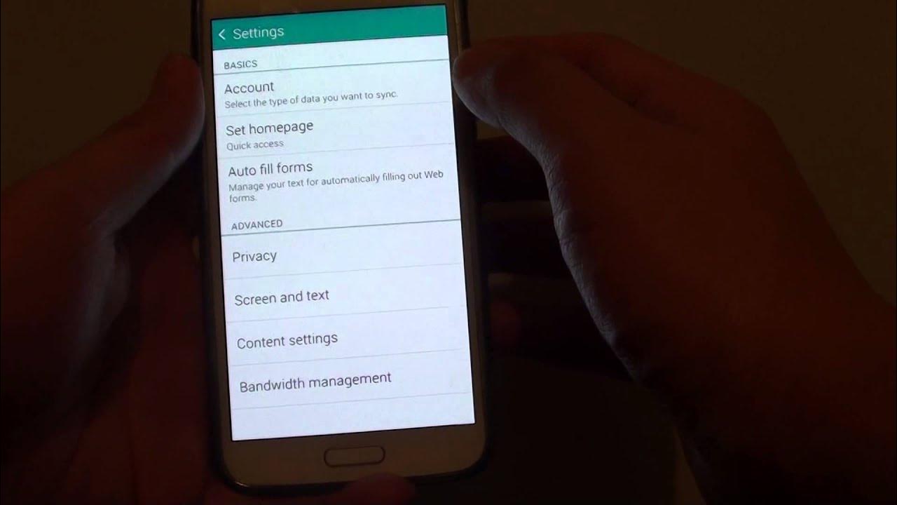 Samsung Galaxy S5: Enable/Disable Internet Browser Auto Fill Form - YouTube