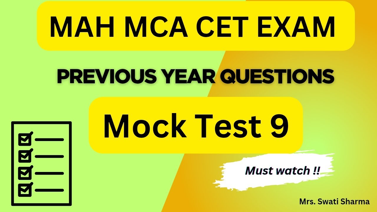 Mock Test - 9 | MAH MCA CET | NIMCET | Previous Year Papers Practice # ...