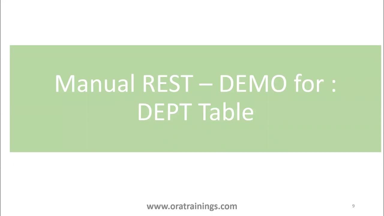 Oracle APEX - REST/RESTful DataSource - Auto and Manual REST API - YouTube