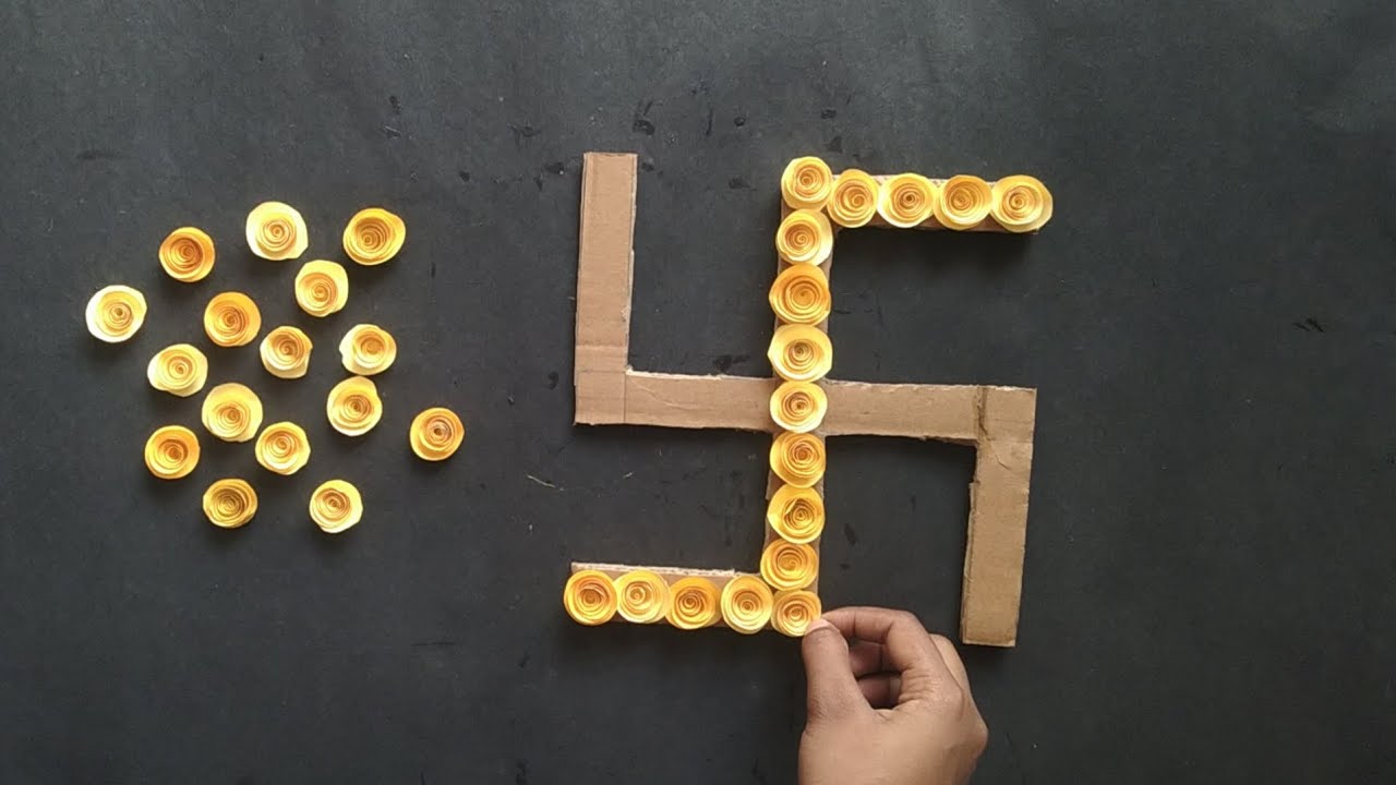 Unique Swastik for Diwali 🪔 || Easy door decoration Swastik craft💫 ...