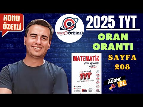 ORAN - ORANTI / SAYFA 208 / 2024 - 2025 / MİKRO ORİJİNAL YAYINLARI TYT MATEMATİK ÇÖZÜMLERİ