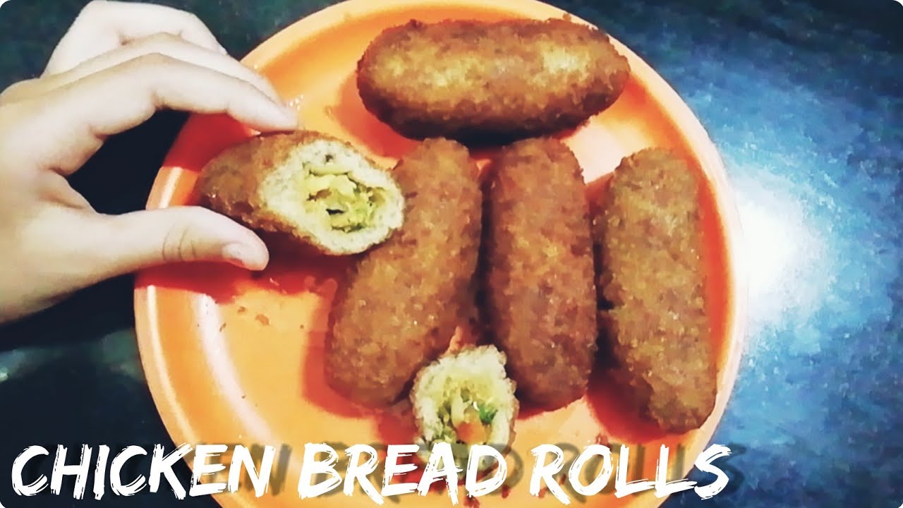 CHICKEN BREAD ROLL RECIPE || Chicken stuffing bread rolls ||stuffed for ...