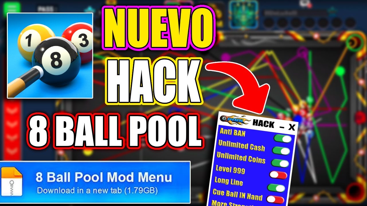 8 BALL POOL MOD MENU APK LINEAS LARGAS😎 HACK 8 BALL 2025 (ANDROID Y IOS ...