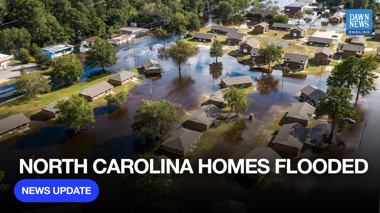 Aerial Video Shows Flood Waters Surrounding Homes In North Carolina ...