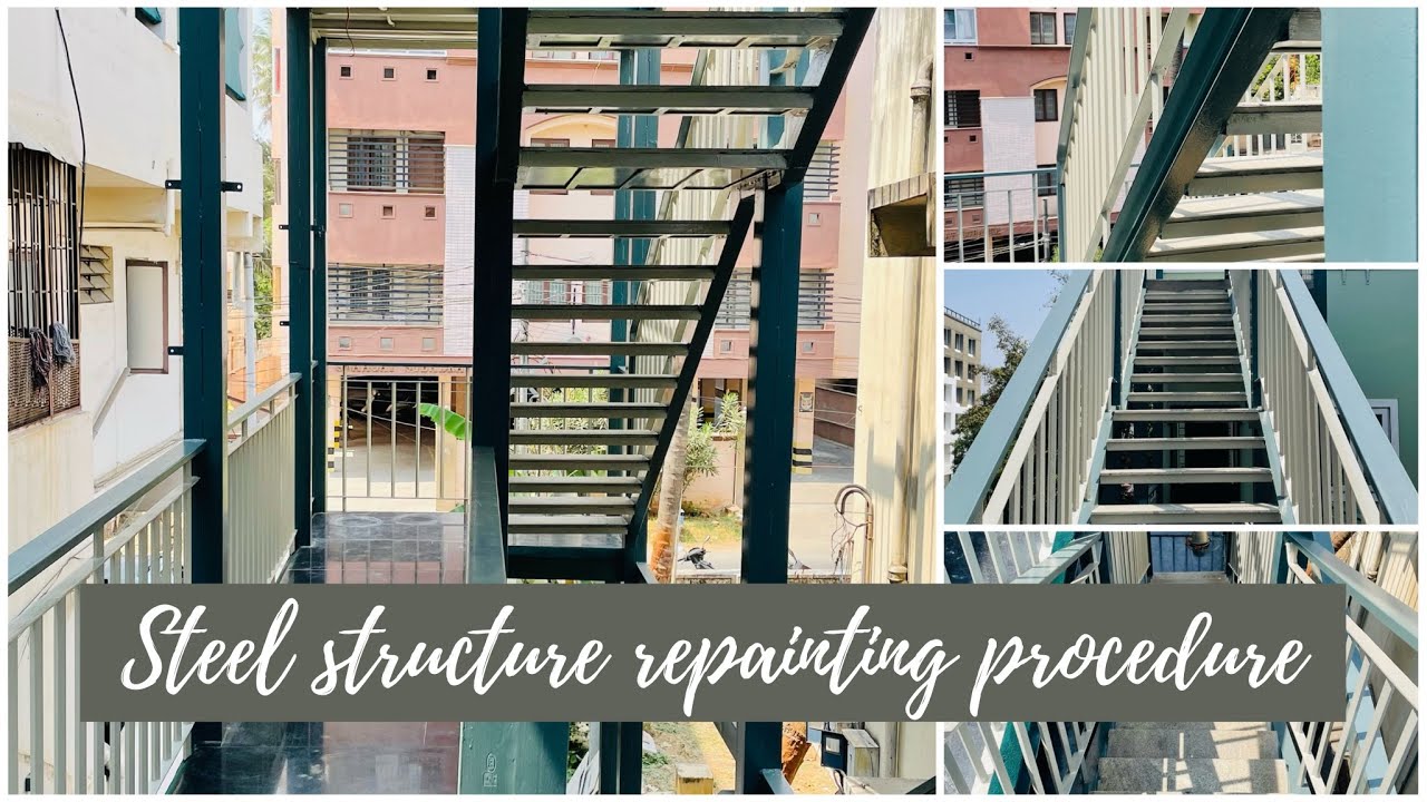 G+2 steel structure repainting procedure - YouTube