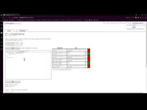CodingBat AP-1 - scoresIncreasing Solution - YouTube
