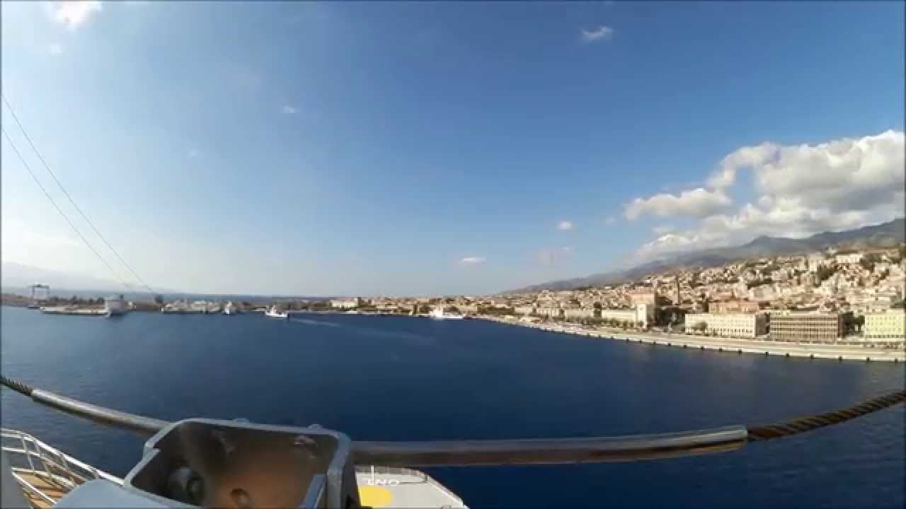 Arriving at the cruise port of Messina (Time-laps video) - YouTube