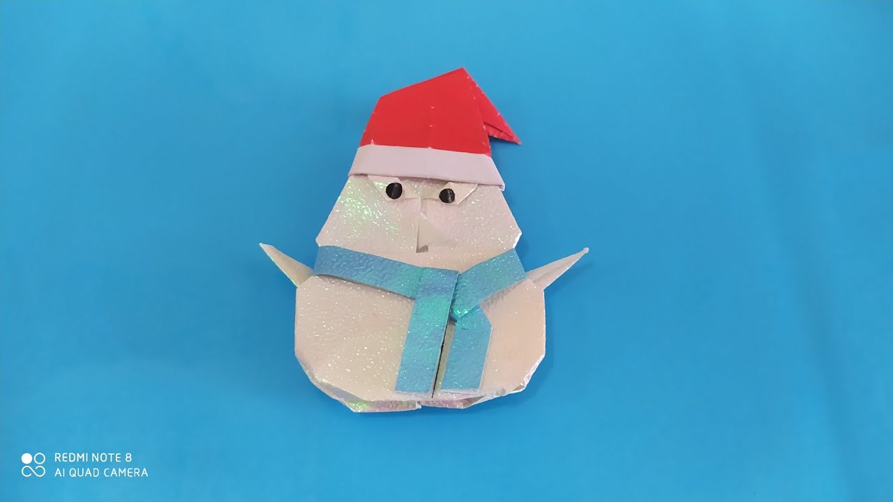 Origami Snowman ☃️ ⛄| Christmas Origami - YouTube