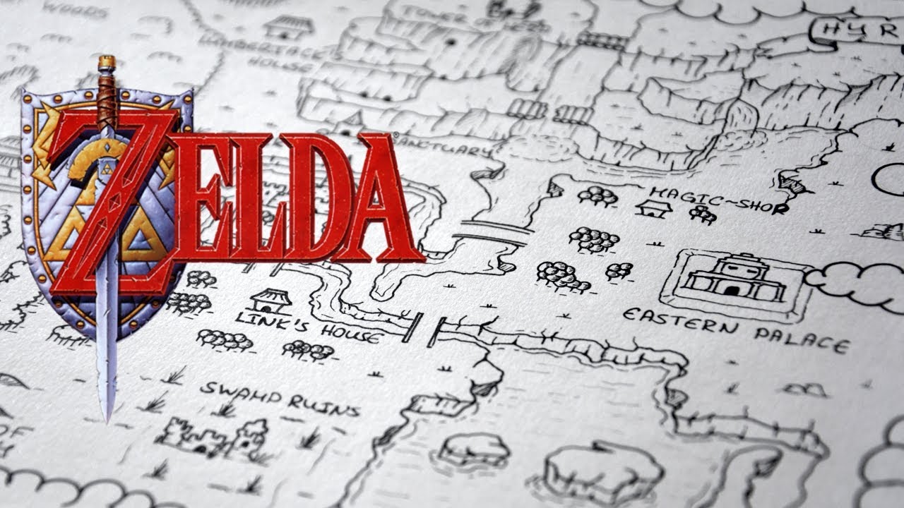 Hyrule - The Legend of Zelda [Hand drawn map] - YouTube
