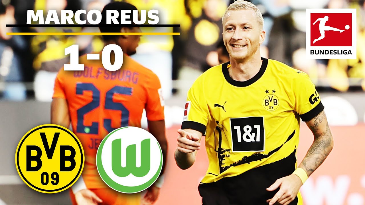 Reus Scores Decisive Team Goal for BVB | Dortmund vs. Wolfsburg | 1-0 ...