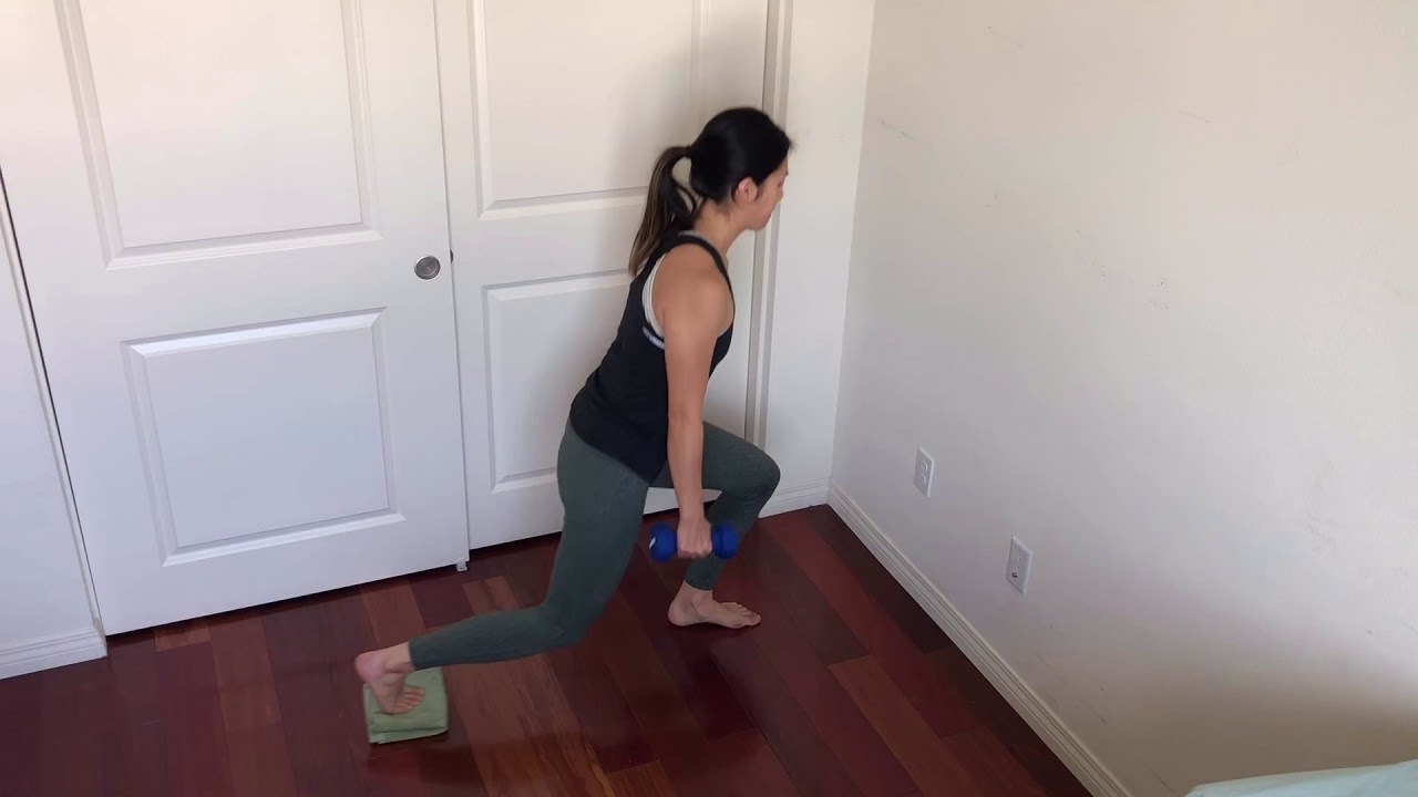 Slider Reverse Lunge - YouTube