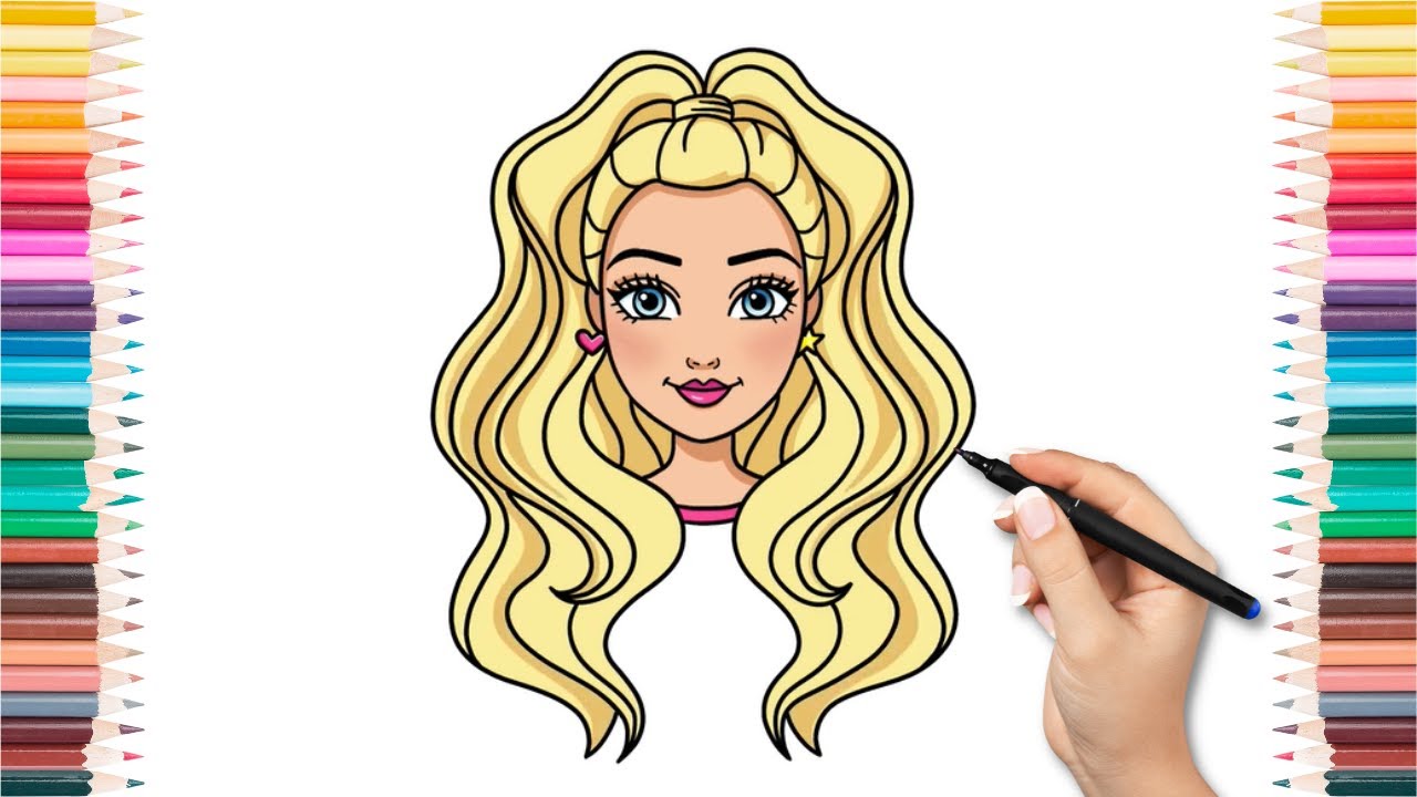 HOW TO DRAW BARBIE - Easy Tutorial Step by Step For Beginners - YouTube