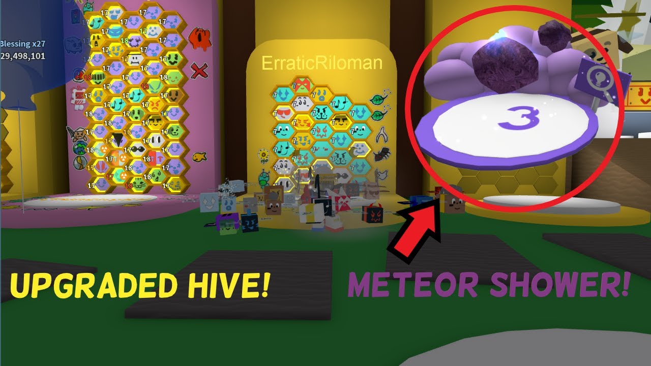 I DID A METEOR SHOWER AND UPGRADED MY HIVE! | Roblox Bee Swarm ...