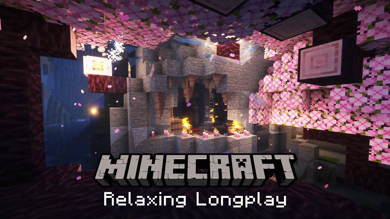 Cherry Blossom Cave Base #1 - Minecraft [1.20.4] Relaxing Longplay (No ...
