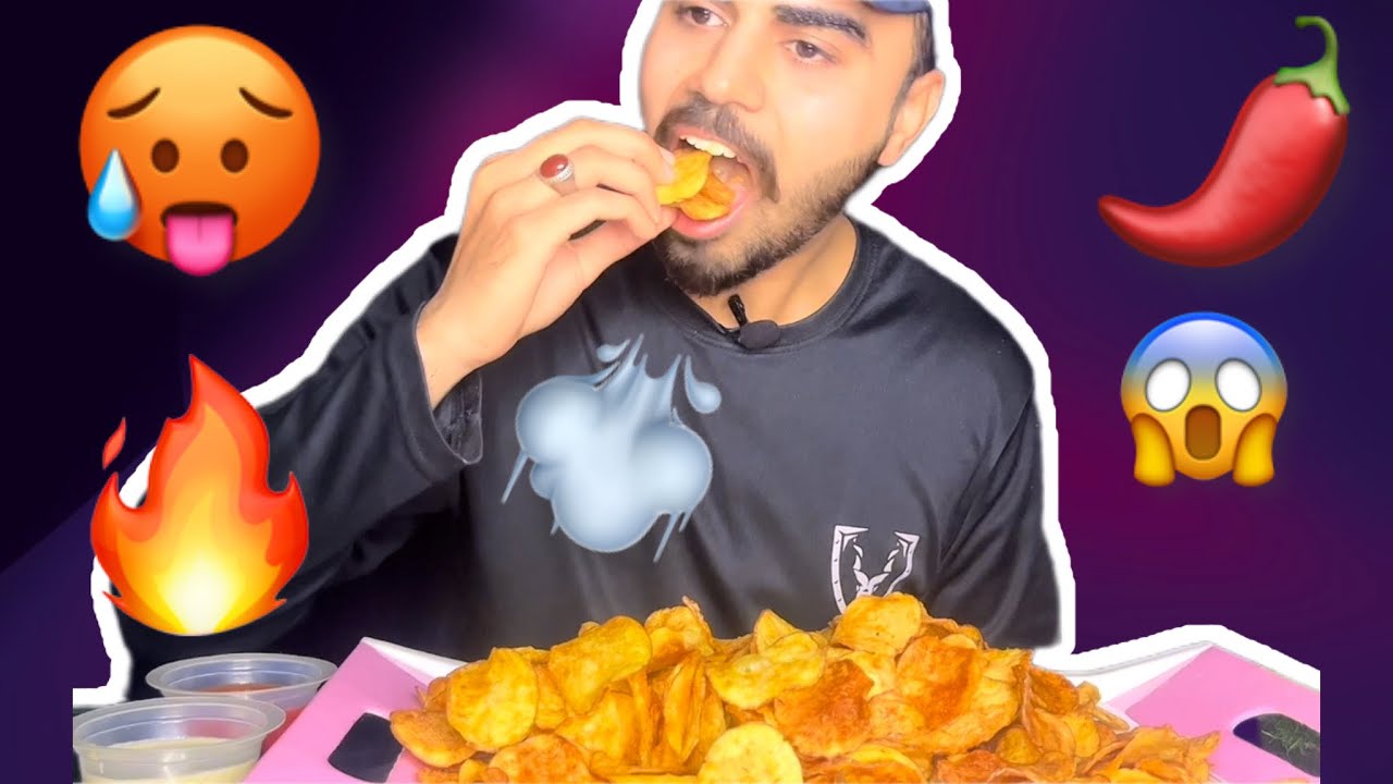 ASMR; Hot*Spicy Potato Chips with catchup*souse || Mukbang #asmrcrunch #mukbangeating # ...