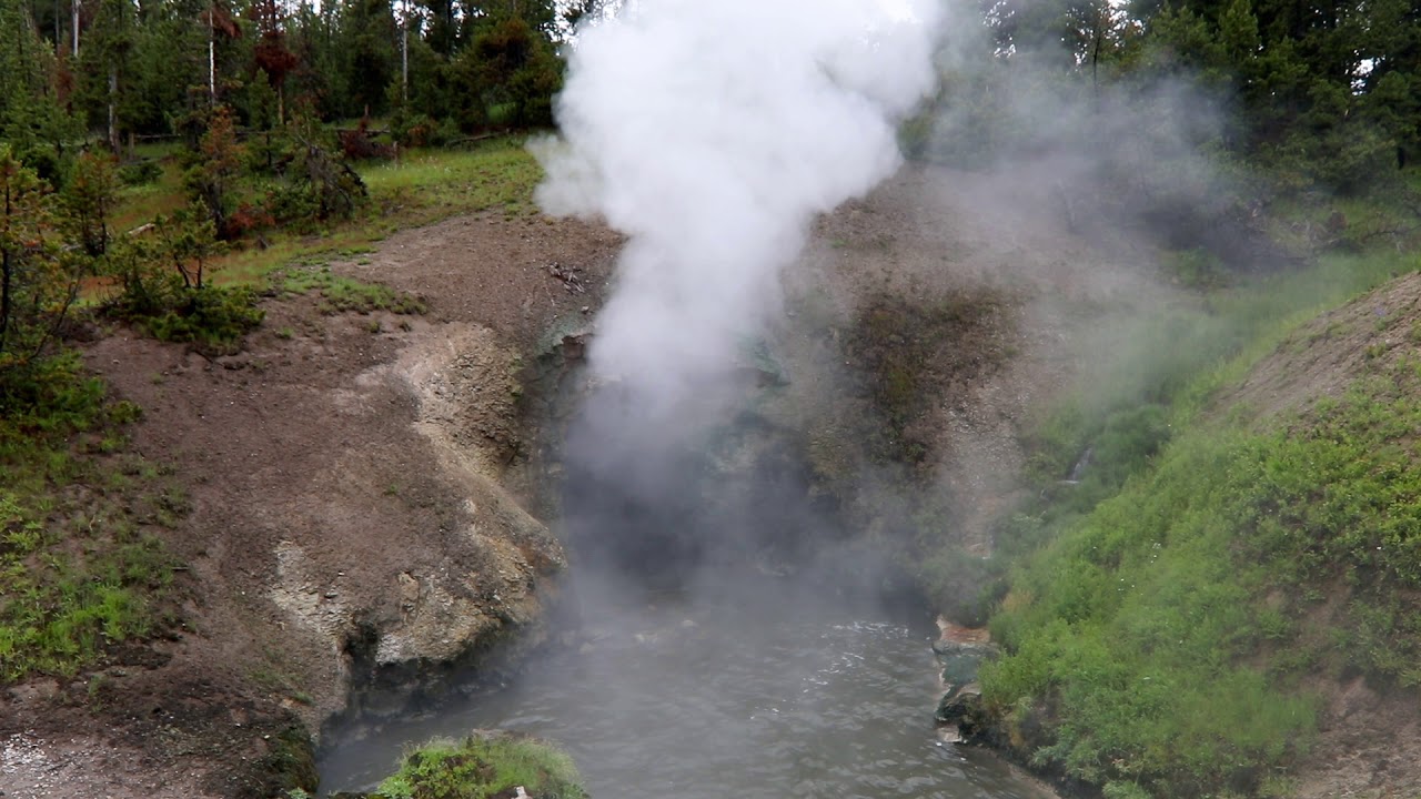 Dragon's Mouth Spring in Yellowstone National Park - YouTube