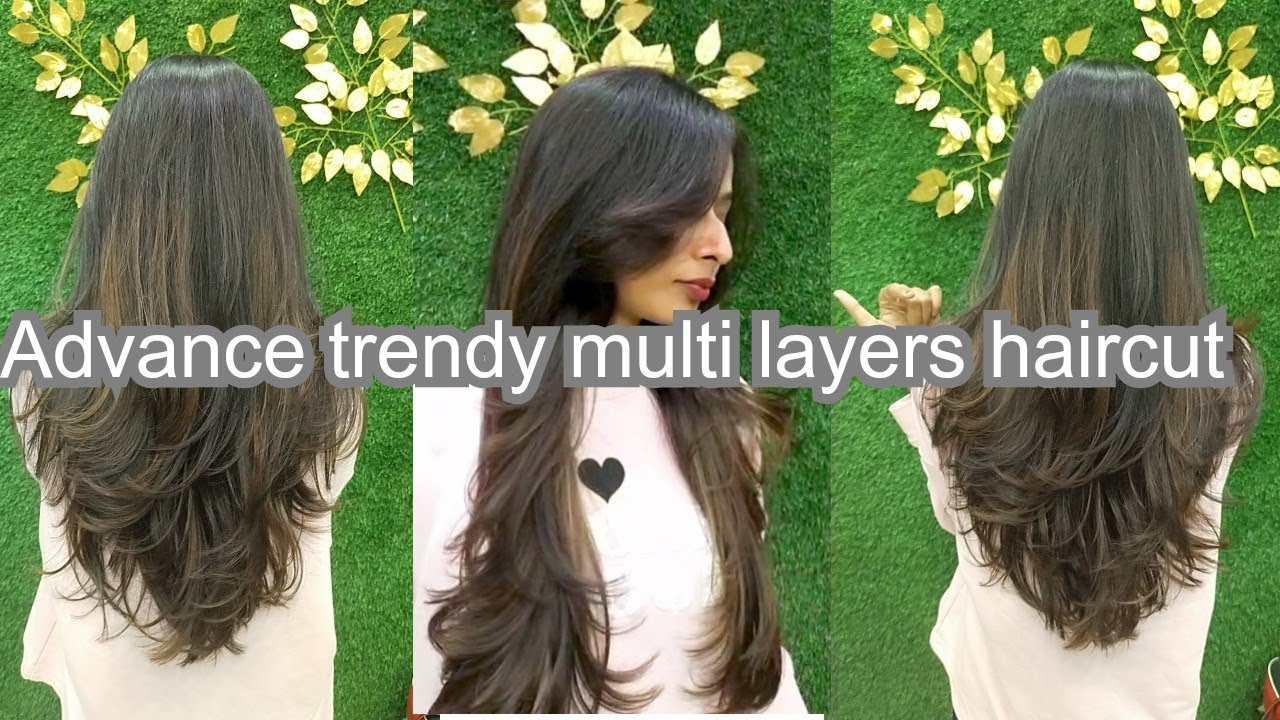 Advance trendy long multi layers haircut cut step by step!! ayushi ka ...