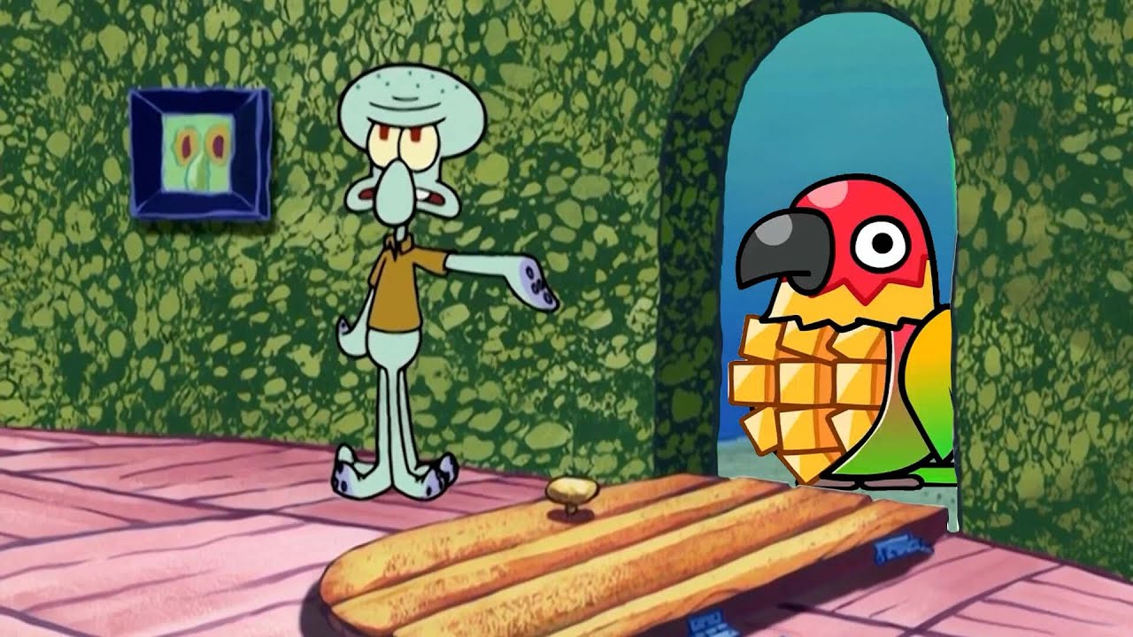 Mangolini Parrocini Italian Brainrot Animals chases Squidward at his ...