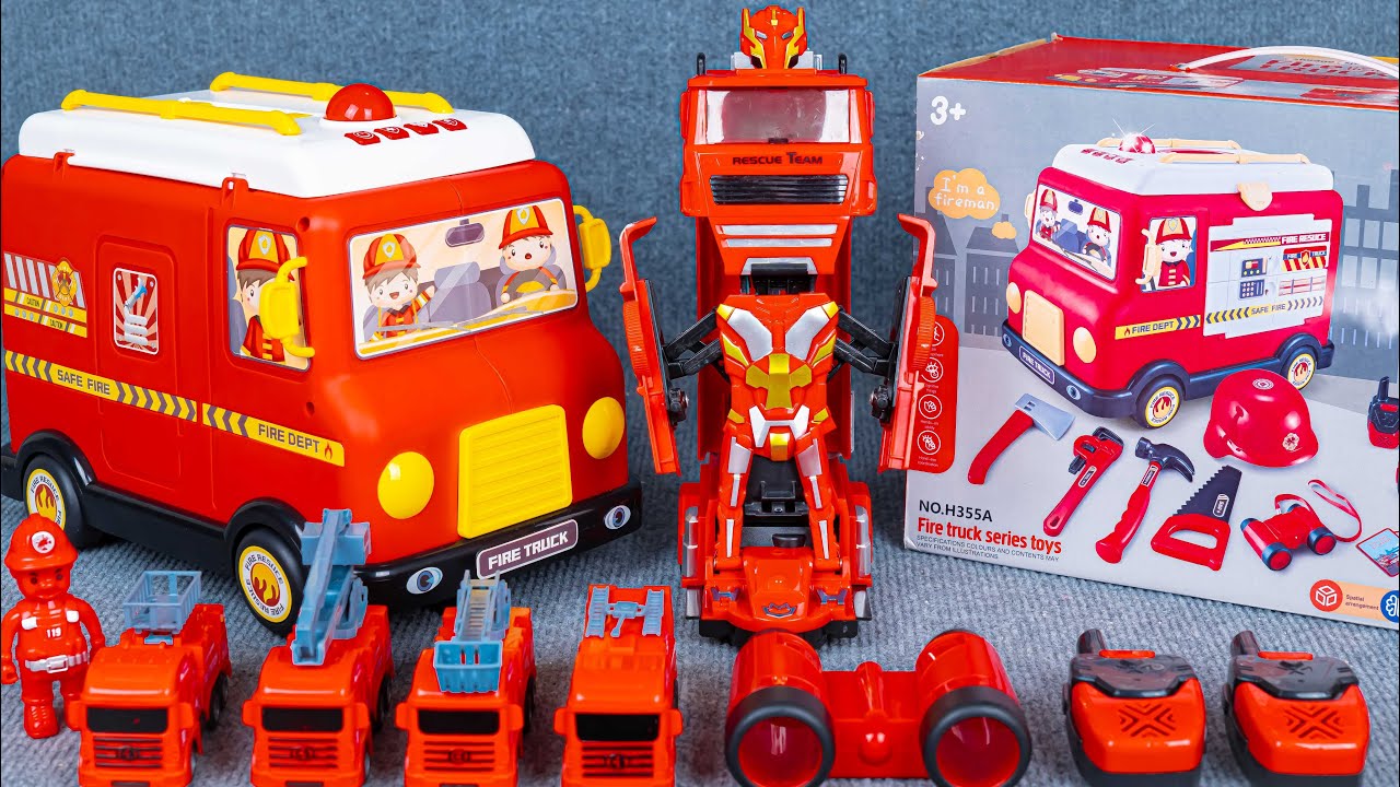92 Minutes Satisfying with Unboxing Fire Truck Series Toy, Transforming ...