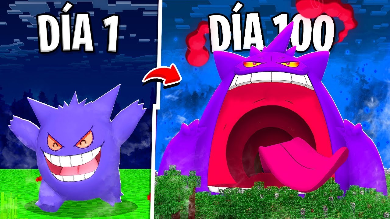 SOBREVIVÍ 100 DÍAS siendo GENGAR en Minecraft HARDCORE y esto es lo que ...