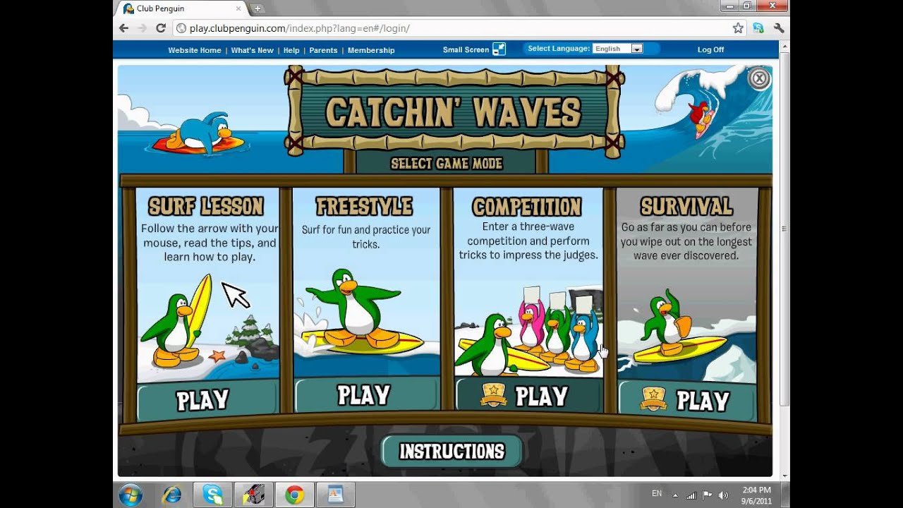 Club Penguin Catchin' Waves Survival Glitch - YouTube