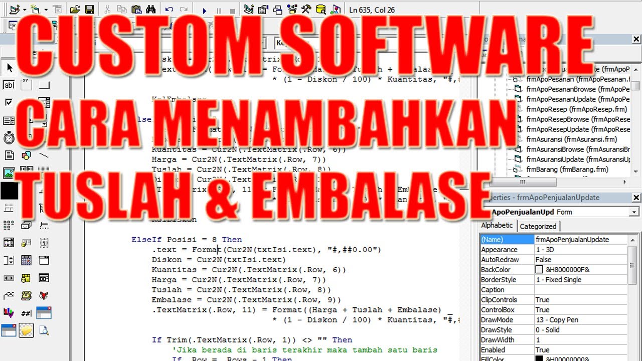 CUSTOM SOFTWARE - CARA MENAMBAHKAN TUSLAH & EMBALASE - YouTube