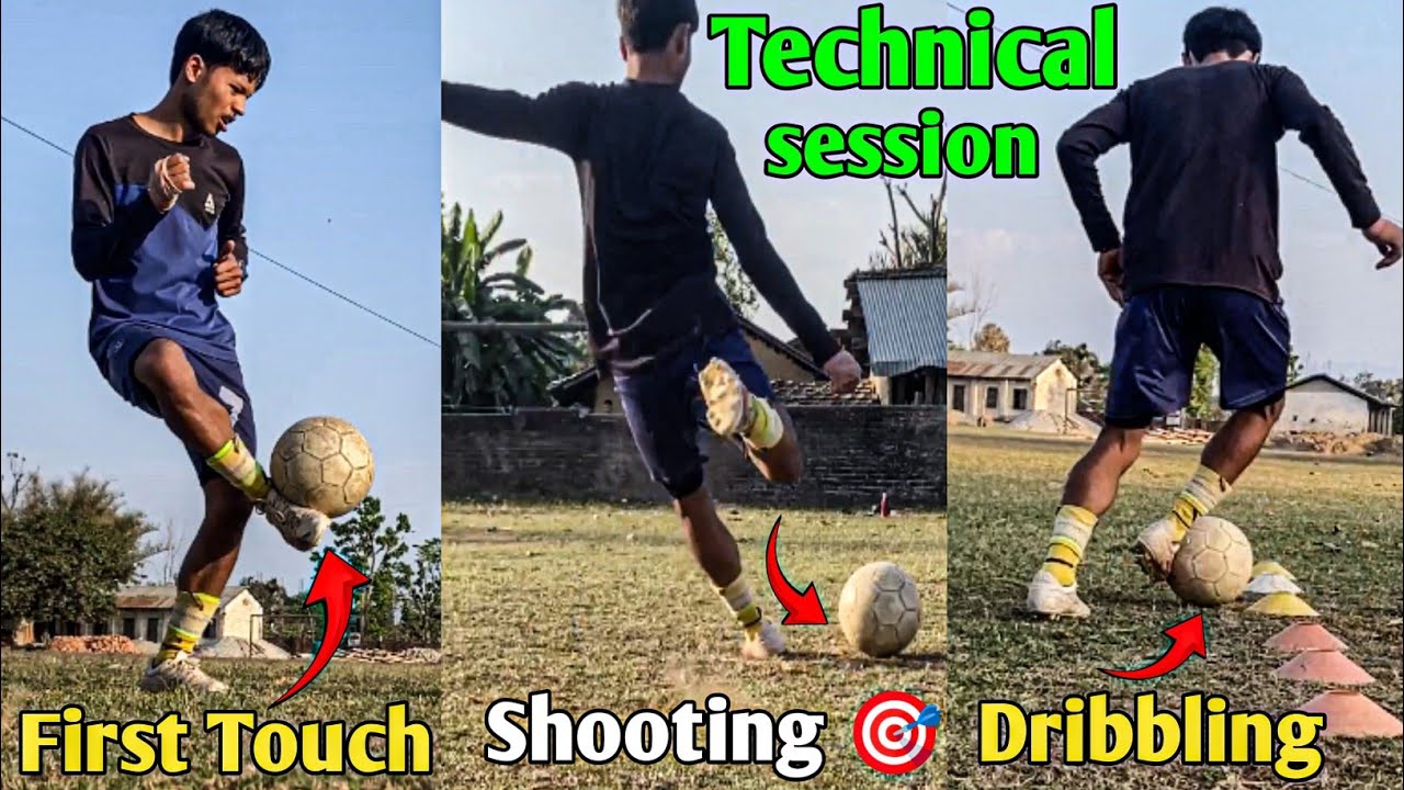 First Touch and Finishing Training Session | Technical Drills For ...