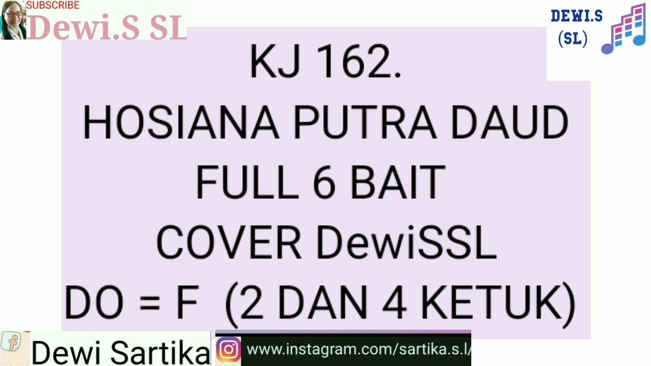 Kj 162. Hosiana Putra Daud Cover DewiSSL - YouTube