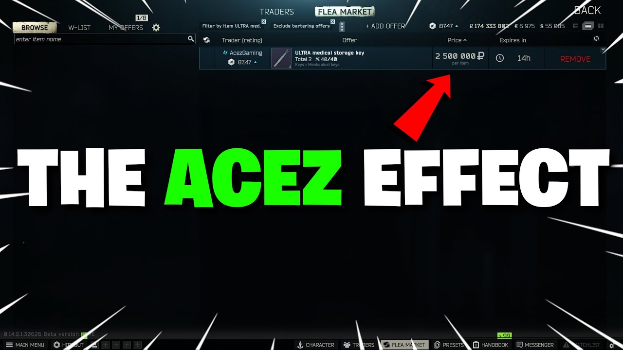 Escape From Tarkov PVE - The Acez Effect - Flea Market Manipulation ...