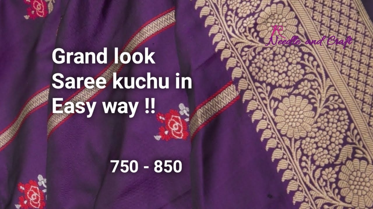 How easy to work this krosha saree kuchu design which gives grand look ...