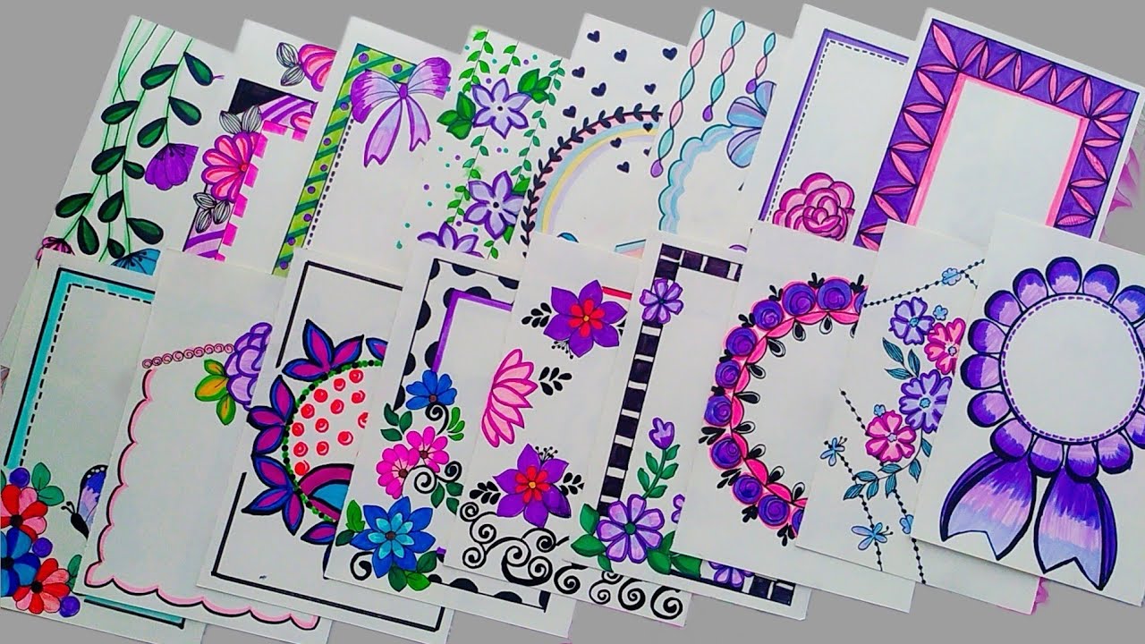 20 Beautiful Border Design/Front Page Design For School Notebook/Art ...