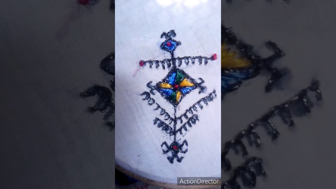 Cour de broderie kabyle à la main motif berbère - YouTube