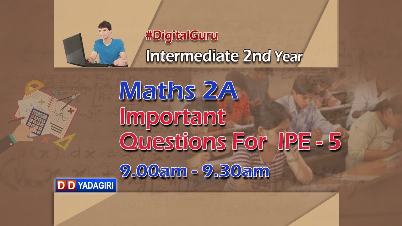 2nd Inter Maths 2A || Important Questions For IPE - 5 || Intermediate ...