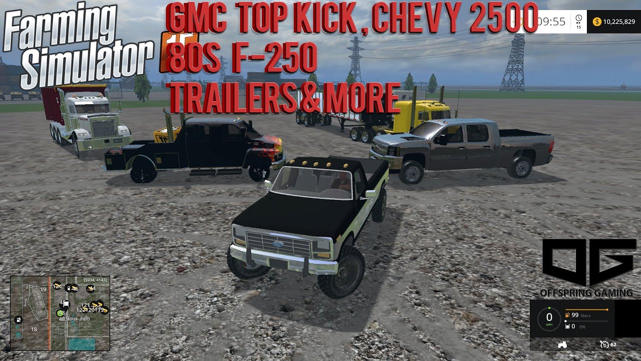 Farming Simulator 2015 Mods- GMC Topkick 4500, 08 Chevy 1500, 1985 F ...