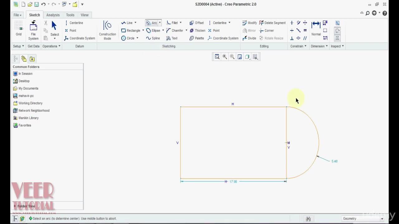 How to draw Arcs in creo parametric. - YouTube
