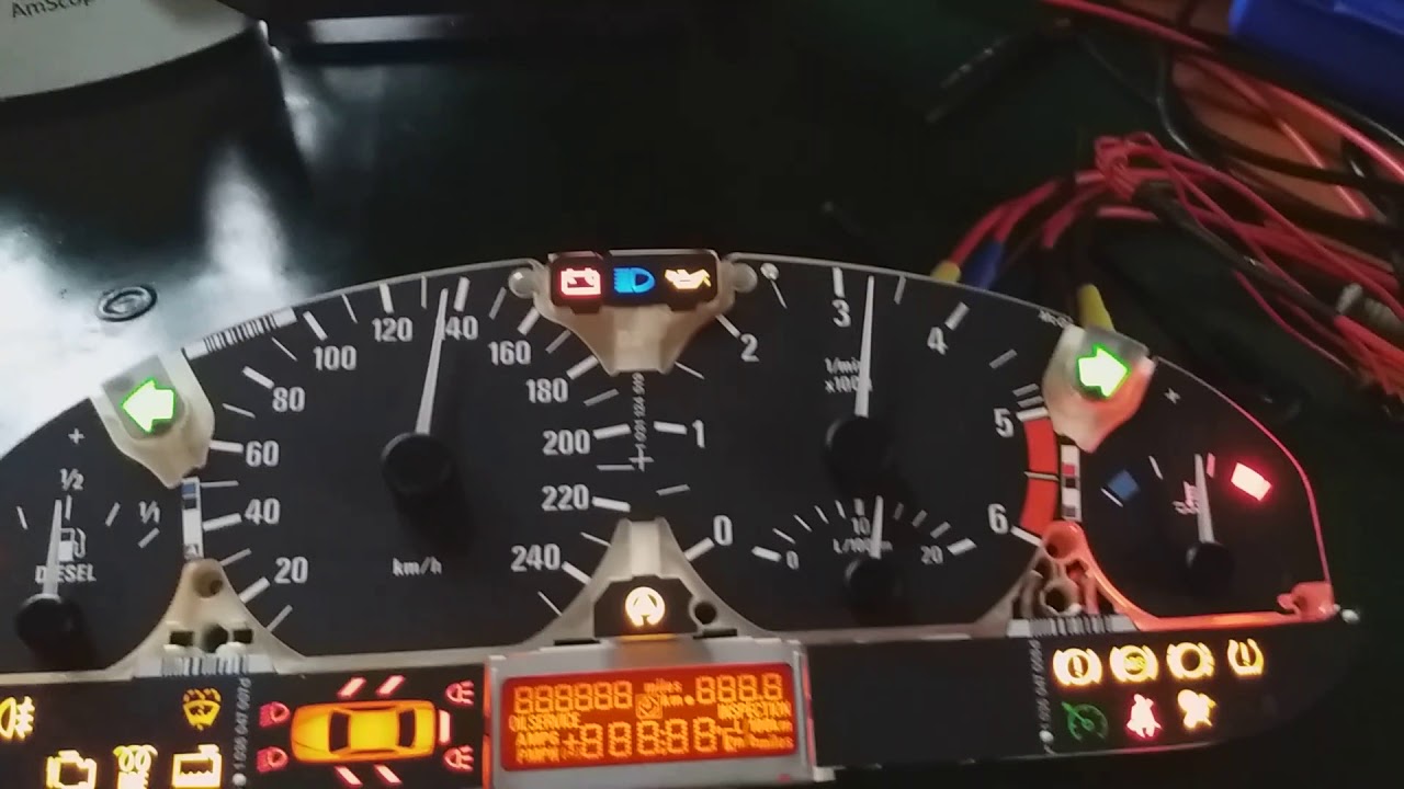 E46 cluster test after repair - YouTube