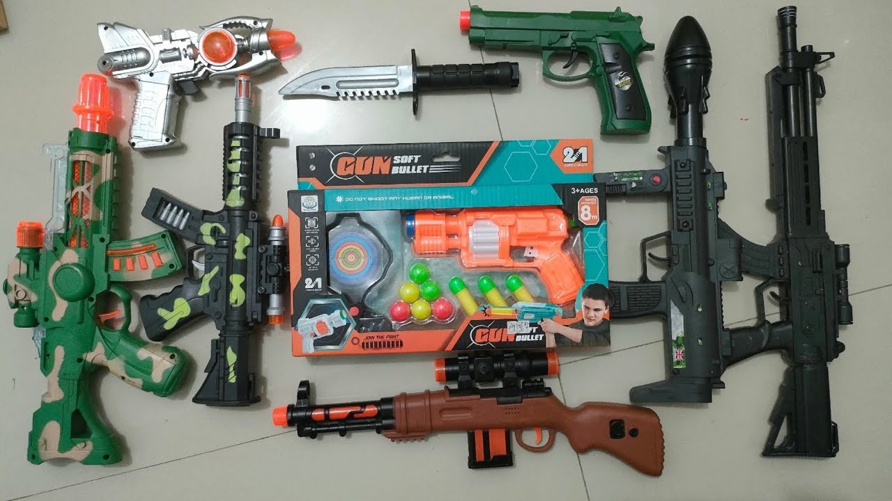 Gun Soft Bullet, Main tembak-tembakan, Nerf Gun, AK47, AKM47, Shotgun ...