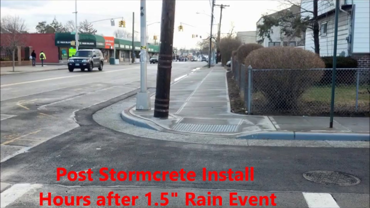 Stormcrete® eliminates puddle(s) at NYC Pedestrian Ramp Bus - YouTube