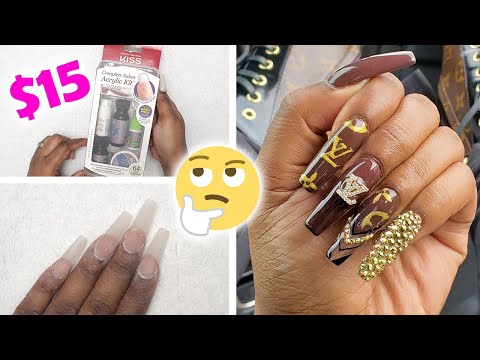 How to Do My Own Acrylic Nails at Home! DIY Testing Kiss Complete Salon Kit and Drill