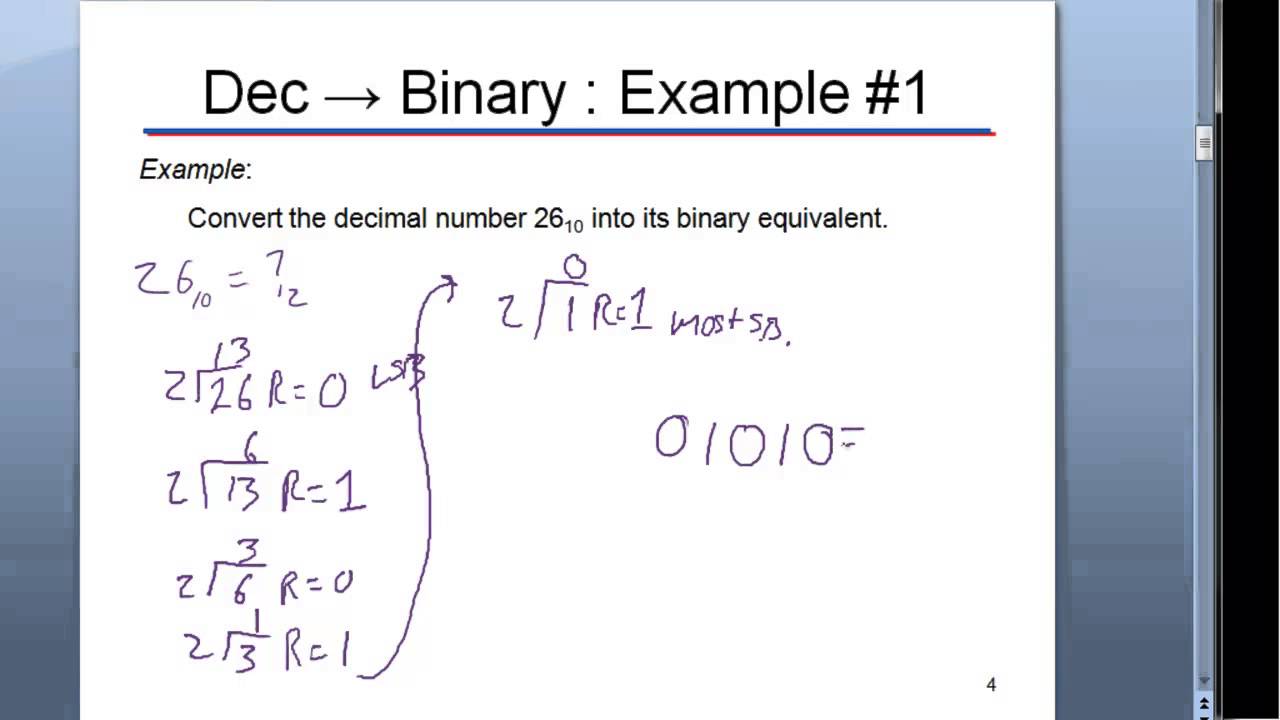 Binary number conversion - YouTube